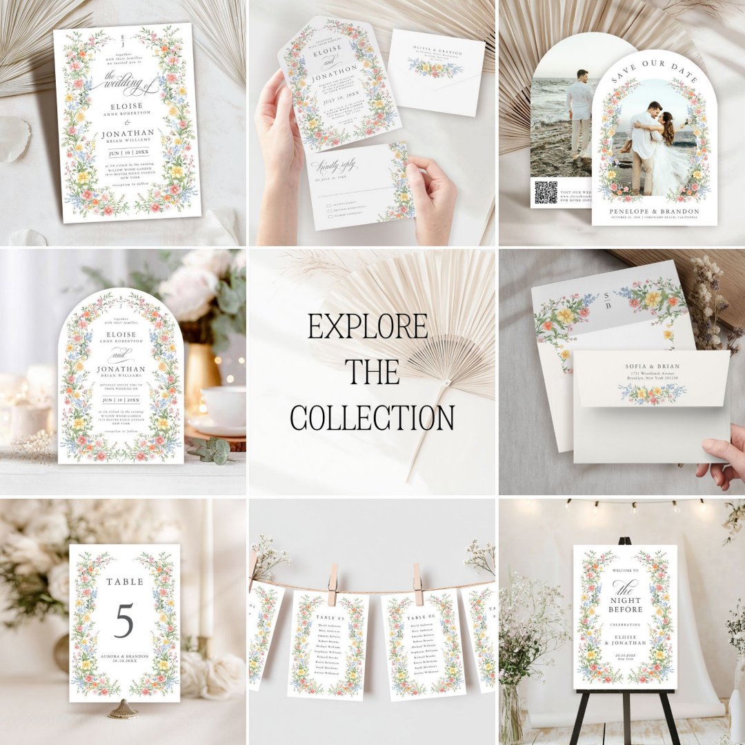 Soft Pastel Ornate Spring Garden Floral Wedding Invitation | Zazzle