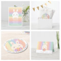 Some Bunny is Turning One Rainbow Birthday Party Invitation | Zazzle