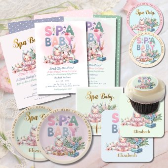 Spa Baby Shower - Pamper Day Pink Invitation | Zazzle