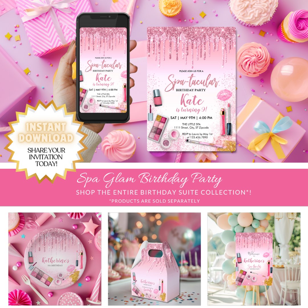 Spa Party Glam Girl Birthday Party Salon Favor Box | Zazzle