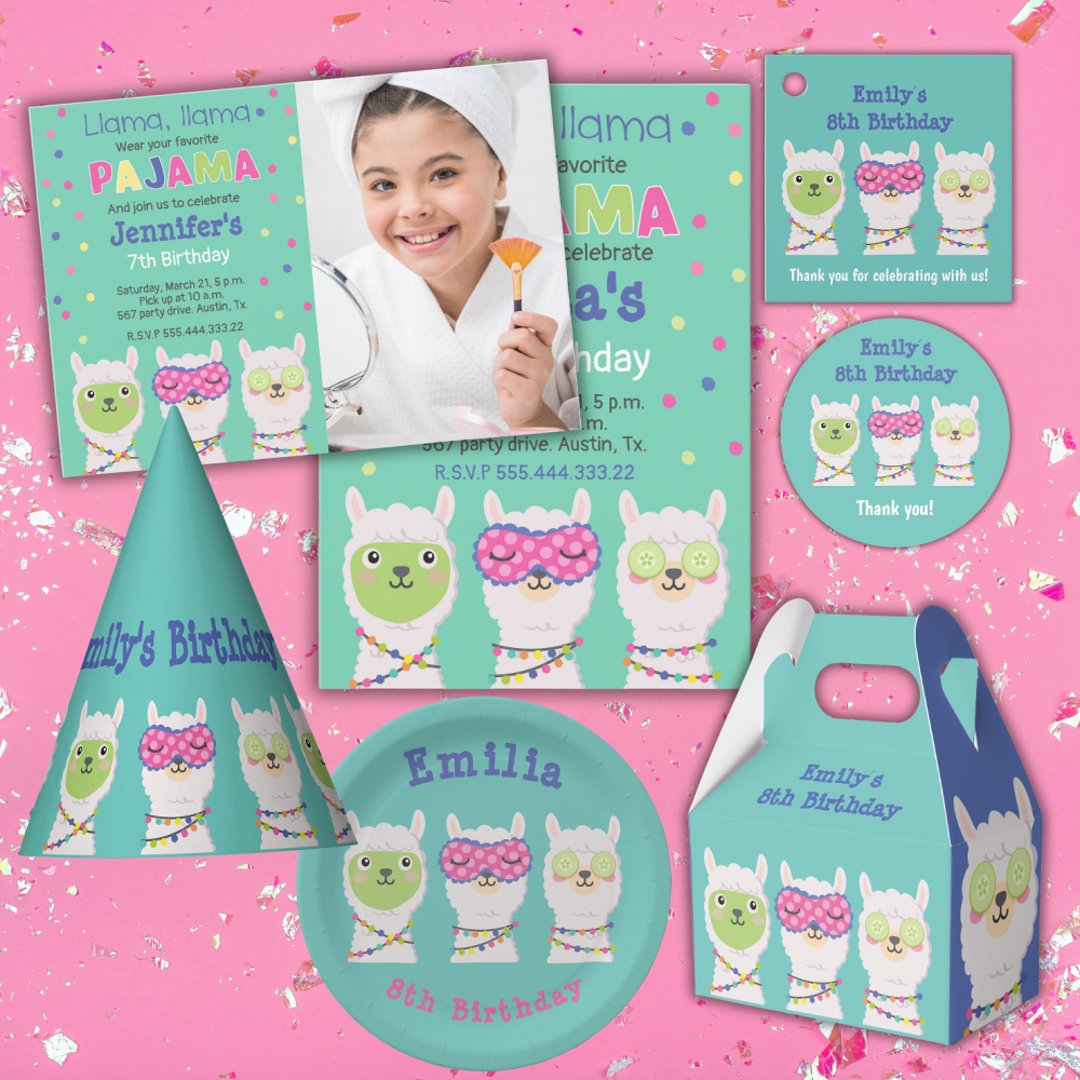 LLama pajama party, sleepover Invitation | Zazzle
