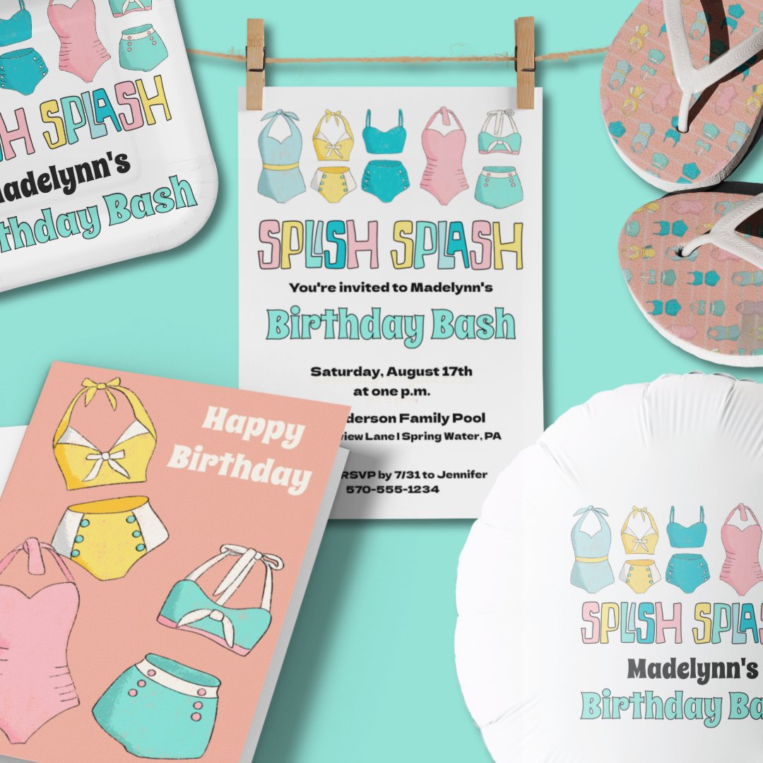 Vintage Bathing Suits Swimsuits Thank You Card | Zazzle