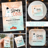 Spooky One Halloween Ghost Boys 1st Birthday Party Invitation | Zazzle