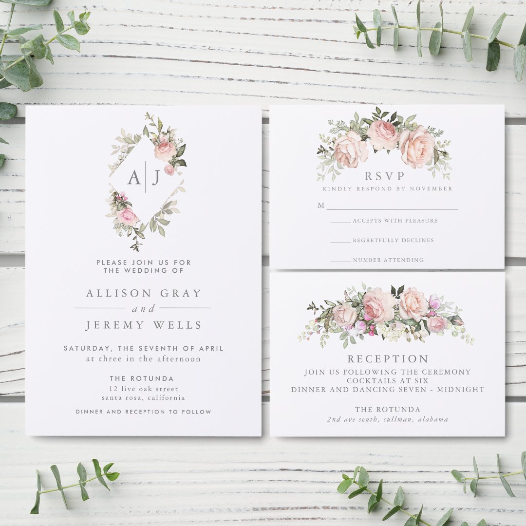 Spring Floral Wedding Invitation | Zazzle