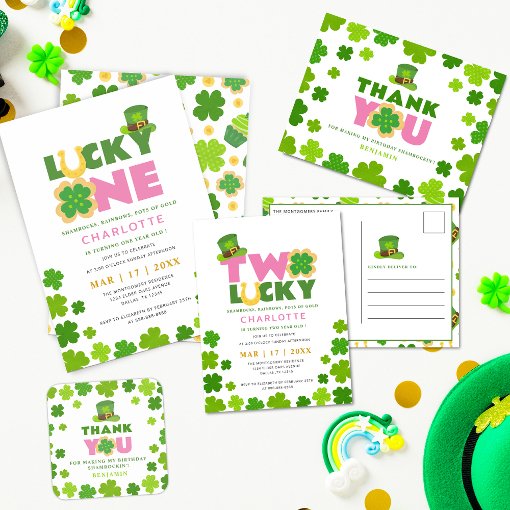 Two Lucky Shamrocks 2nd Birthday St. Patrick's Day Postcard | Zazzle