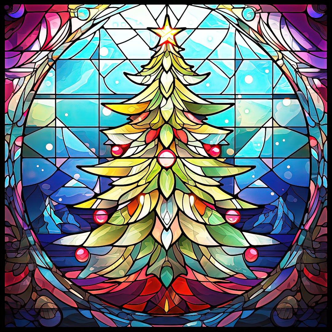 Stained Glass Christmas Candle Holly Green Glitter Holiday Card | Zazzle