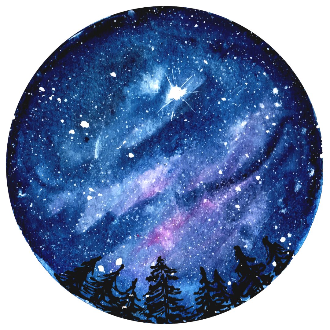 Watercolor Starry Night Sky Label | Zazzle