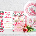 Red watercolor Plaid Pattern Birthday Party Hats | Zazzle