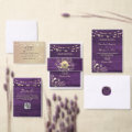 Purple Rustic String Lights Wedding Program | Zazzle