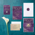 Purple Rustic String Lights Wedding Program | Zazzle