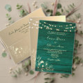 Rustic Barn Wood String Lights Wedding All In One Invitation | Zazzle