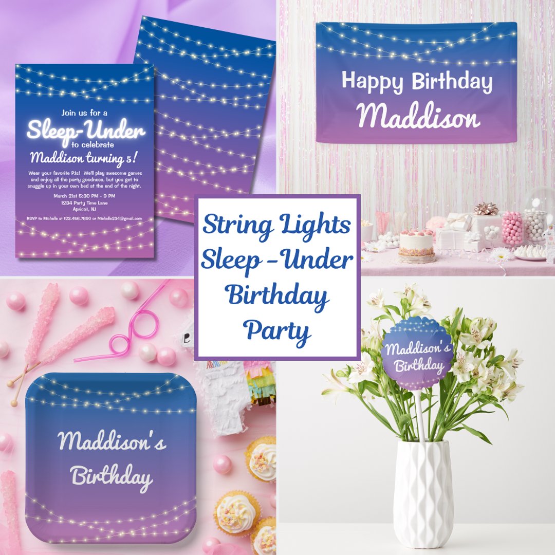 Sleep Under Half Sleep Over Lights Party Invitation | Zazzle
