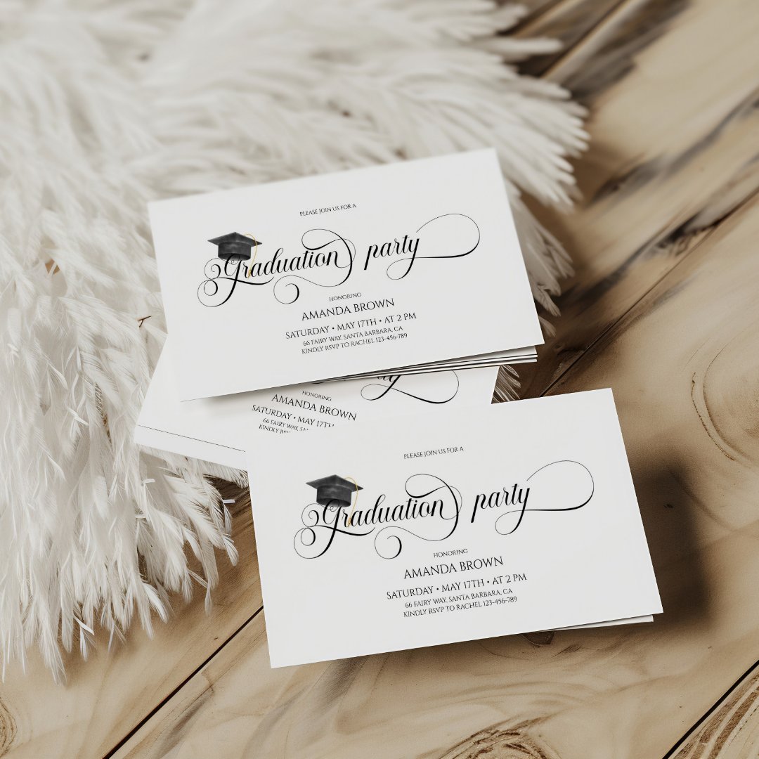 Graduation Party Details Card, Mini Graduation Invitation | Zazzle