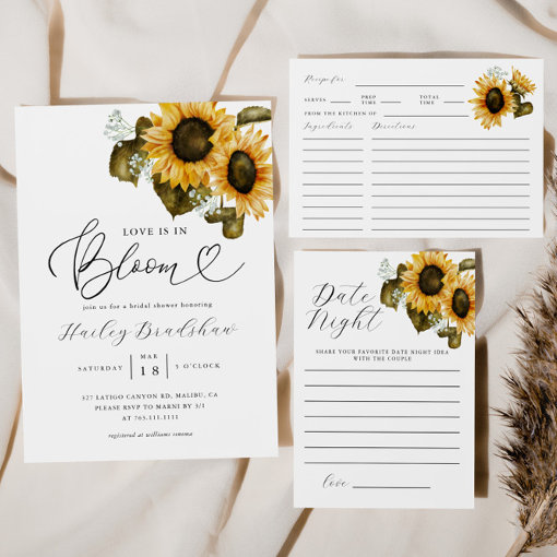 Love Is In Bloom | Sunflower Bridal Shower Invitation | Zazzle