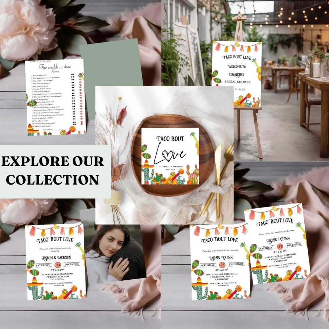 Modern Taco Bout Love Engagement Party Welcome Foam Board | Zazzle