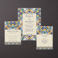 Talavera azulejo blue tile Mexican wedding welcome Foam Board | Zazzle