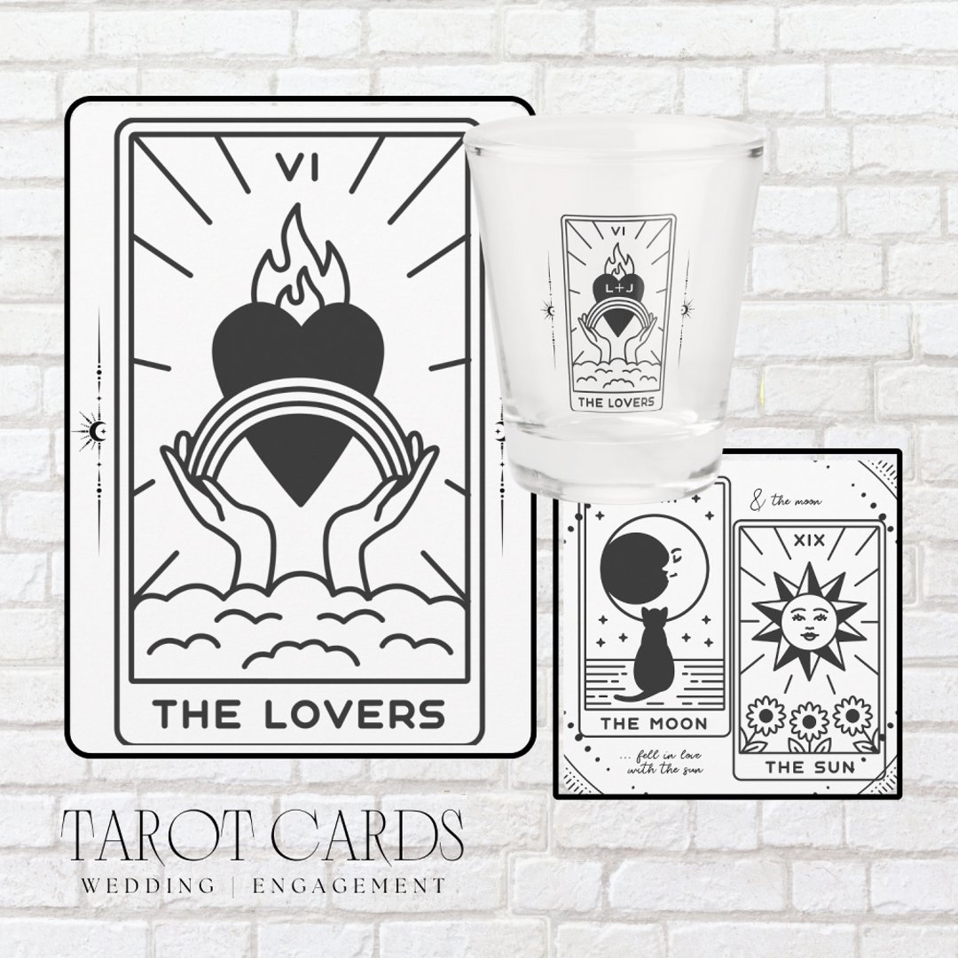 Tarot Cards | Bridal Shower | Wedding | Modern B+W Matchboxes | Zazzle