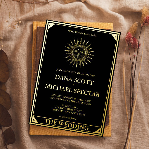 Tarot Gold Elegant Wedding Invitation | Zazzle