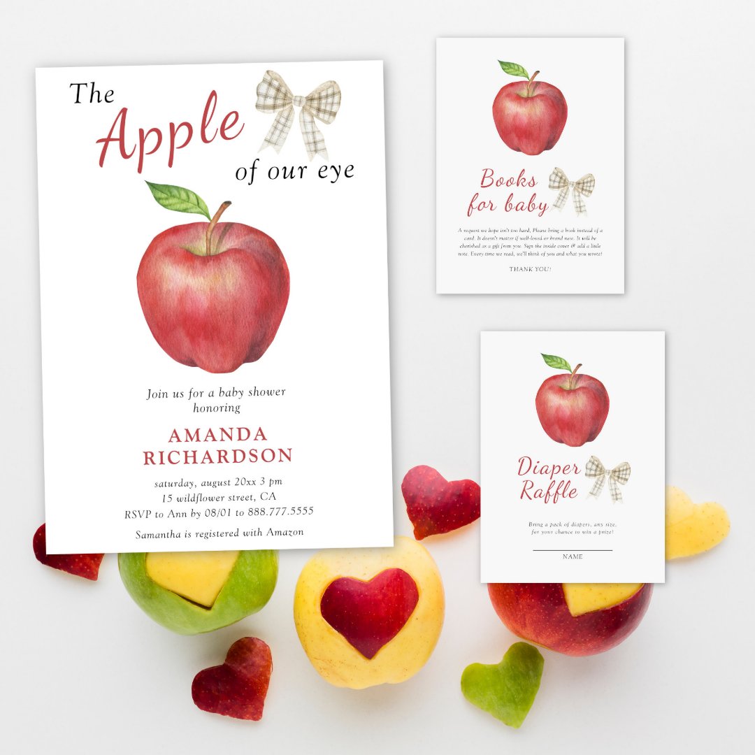 Apple baby shower Who knows mommy best game | Zazzle