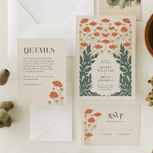 Vintage Art Nouveau Wedding Menu | Zazzle
