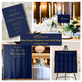 Navy Blue Gold Edge Mr Mrs Wedding Wall Backdrop | Zazzle