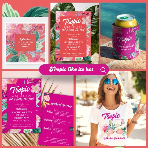 Tropic like its hot orange Bachelorette party Invitation | Zazzle