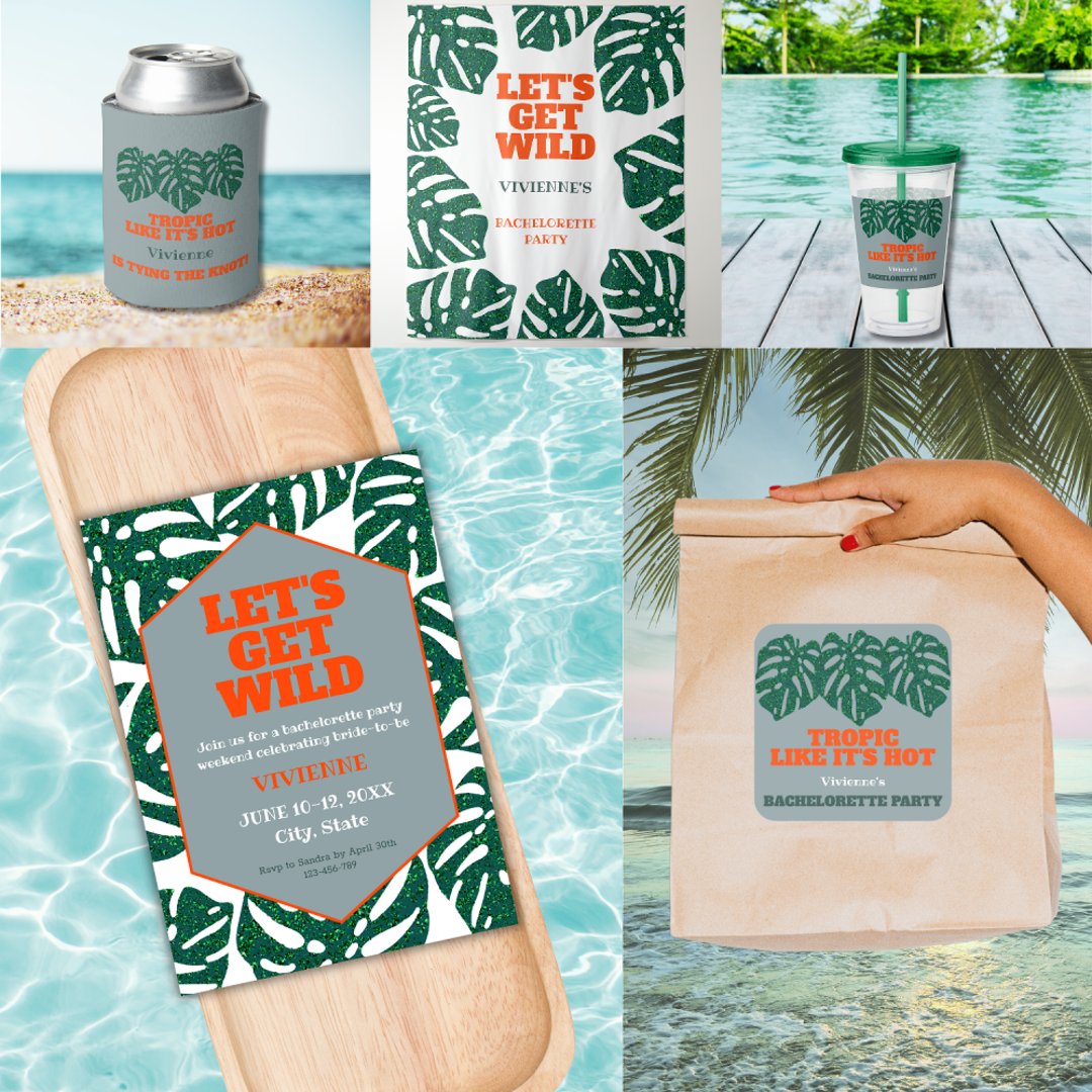 Tropical Bachelorette Party Tropic Like It's Hot Invitation | Zazzle