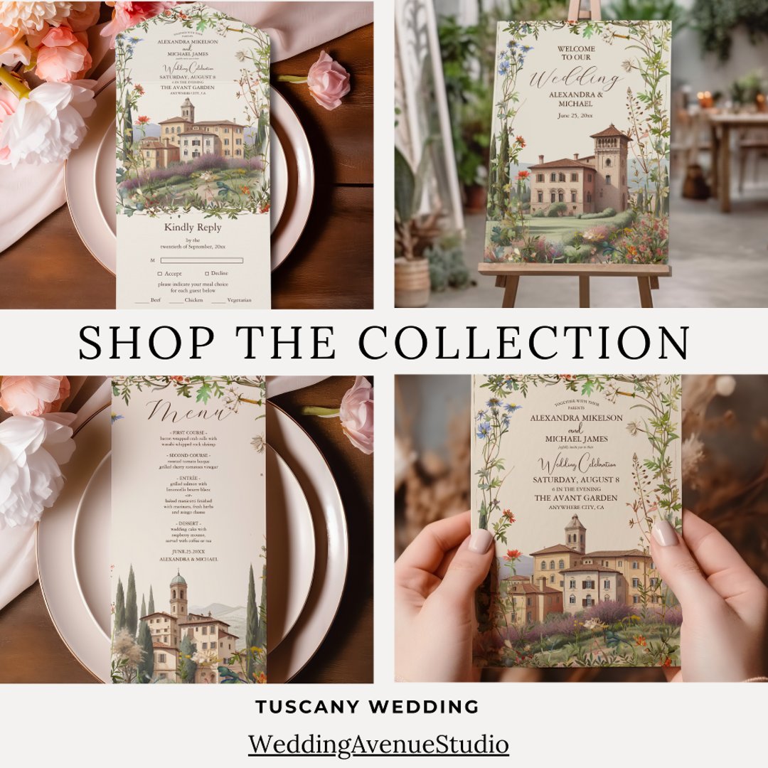 Tuscany Watercolor Italy Destination Wedding Invitation | Zazzle