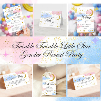 Twinkle Twinkle Little Star Gender Reveal Welcome Poster | Zazzle