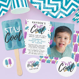 TWO COOL Kid's 2nd Birthday Summer Ice Pop Party Invitation | Zazzle