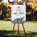 Boys Two Fast Photo Racing Car 2nd Birthday Thank You Card | Zazzle