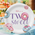 Two Sweet Donut Birthday Party Classic Round Sticker | Zazzle