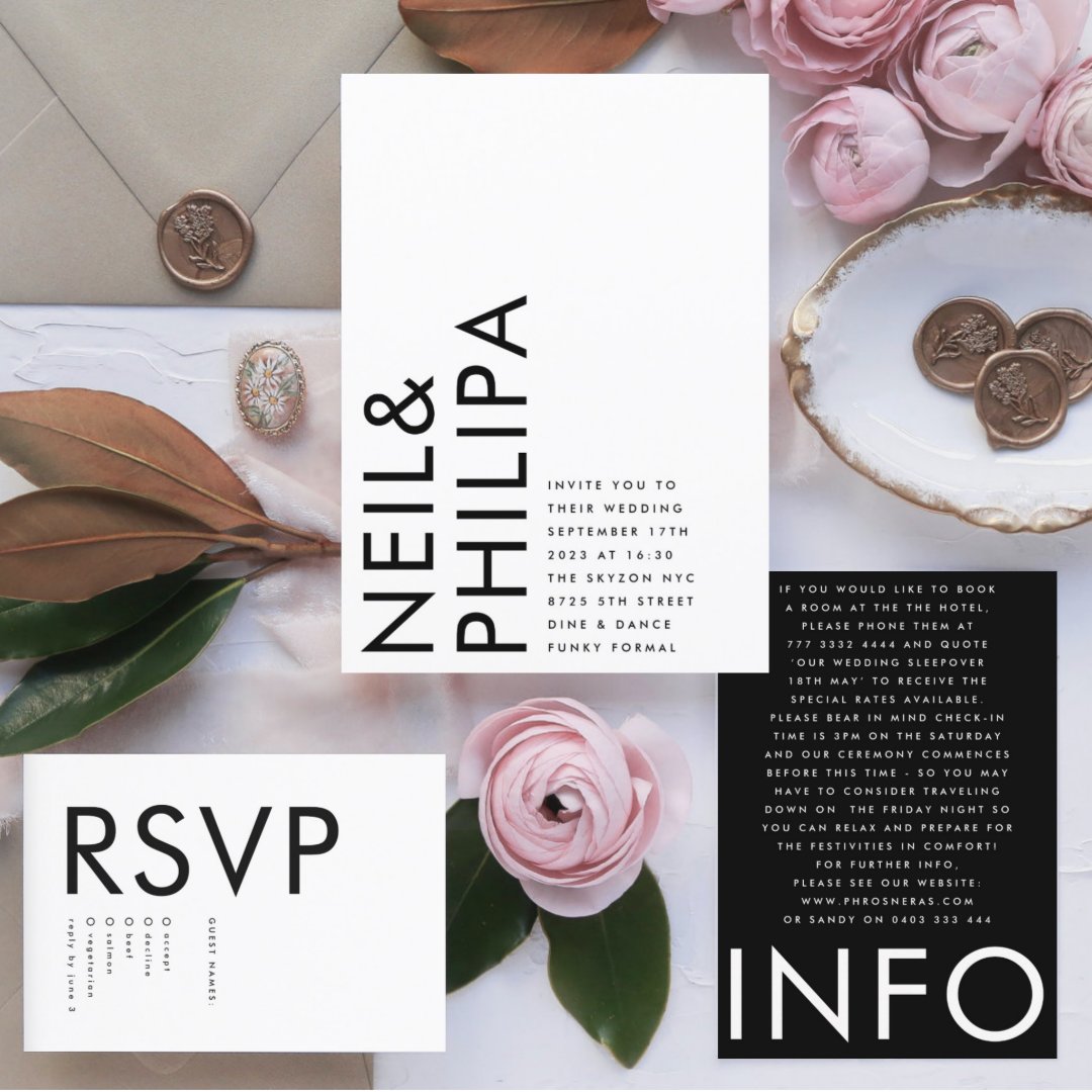 Modern Gold Non-Photo Bold Names Save The Date Foil Invitation | Zazzle