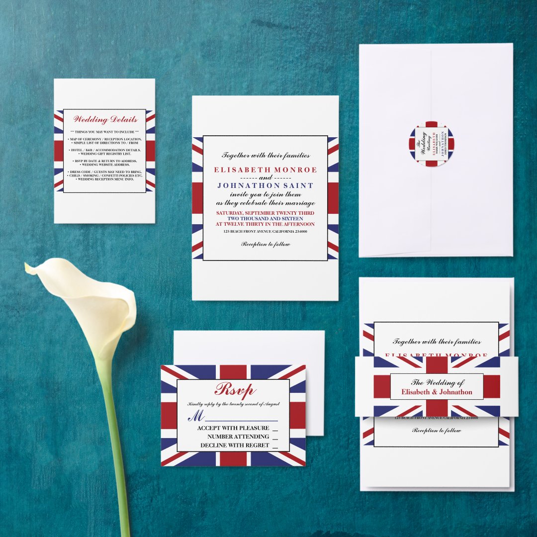 Union Jack Flag British Wedding Invitation | Zazzle