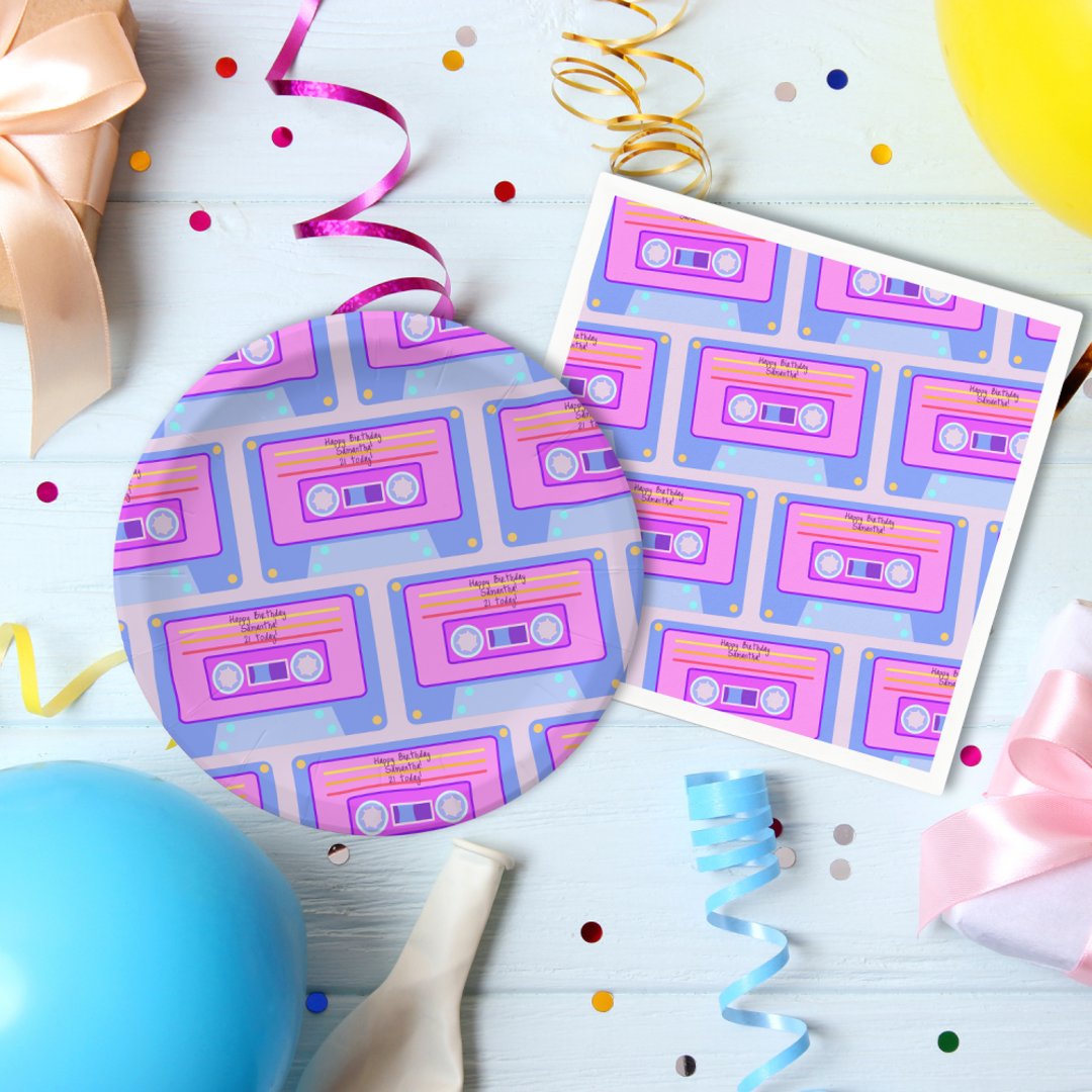 Y2k 90's Purple Vaporwave Cassette Birthday Party Invitation | Zazzle
