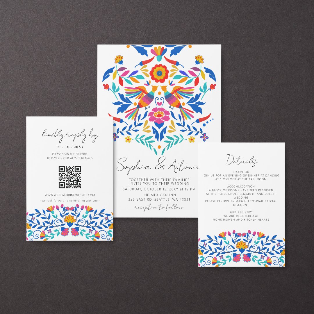 Budget Mexican Floral Fiesta Wedding Invitation | Zazzle