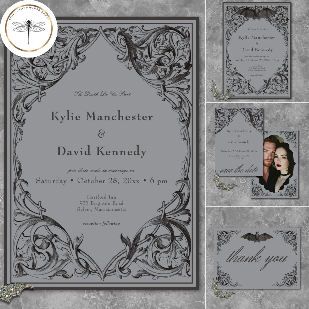 Victorian Bat Until Death Black & Gray Seating Foam Board | Zazzle
