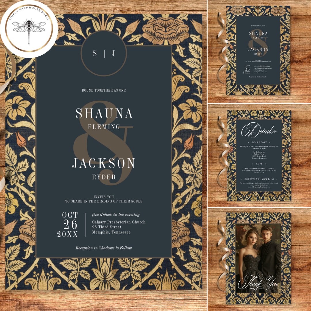 Victorian Tapestry William Morris Floral Wedding Invitation | Zazzle