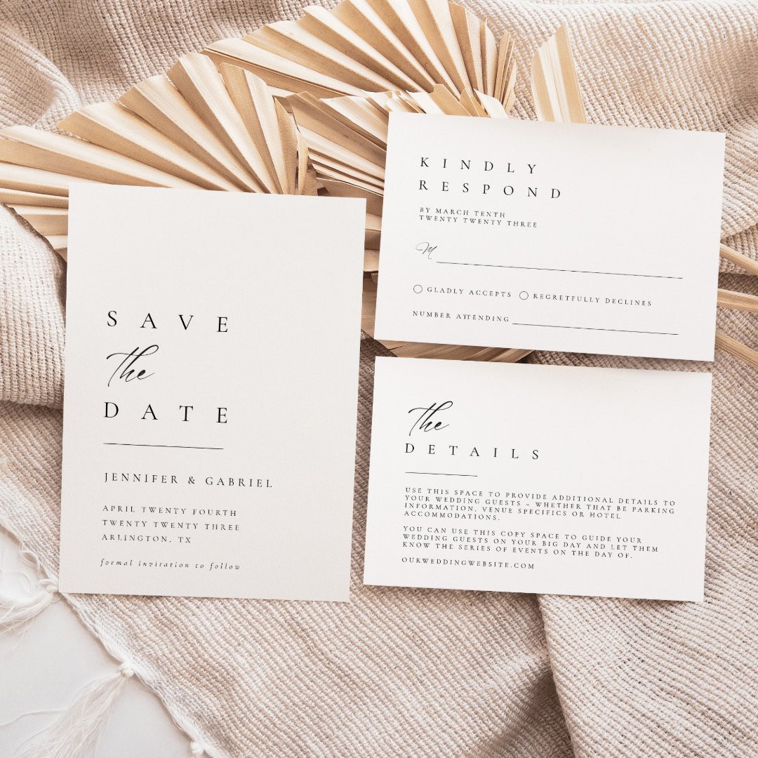 Ultra-Minimal Typography Save the Date | Invitation | Zazzle