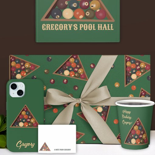Vintage Billiard Balls Custom Pool Table Themed Door Sign | Zazzle