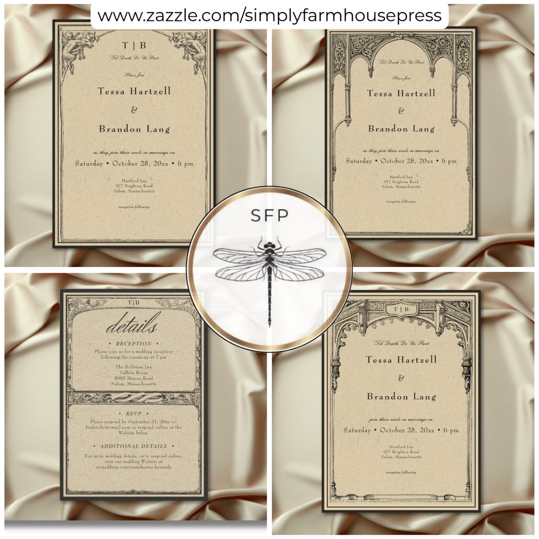 Vintage Gothic Medieval Vine Arch Border Wedding Invitation | Zazzle