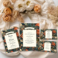 Vintage Green Fall Flowers Wedding All In One Invitation | Zazzle