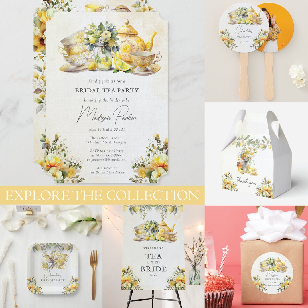 Bridal Shower Tea Party Vintage Invitation | Zazzle