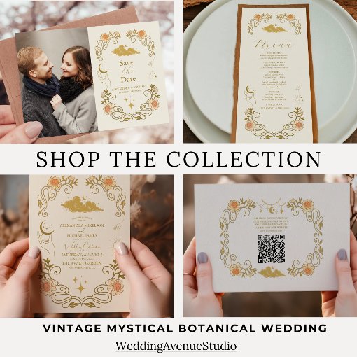 Vintage Mystical Botanical Wedding All In One Invitation | Zazzle