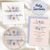 Floral Birthday Peach Violet Five Petal Wild Rose Label | Zazzle