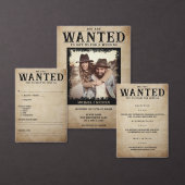 Vintage Photo Wanted Poster Wedding Invitation | Zazzle