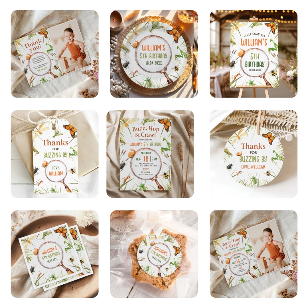 Nature Insect Bugs Birthday Party Gift Tags | Zazzle