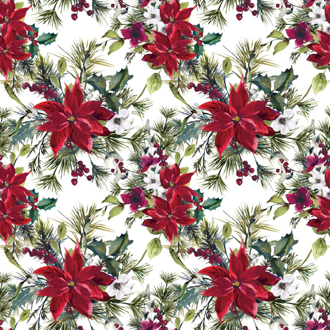 Poinsettia, holly, pine Christmas Wedding Programm | Zazzle