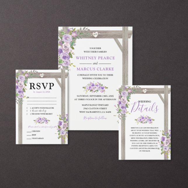 three fold wedding invitations