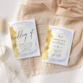 Transparent Blue Gold Foil RSVP Response Card | Zazzle